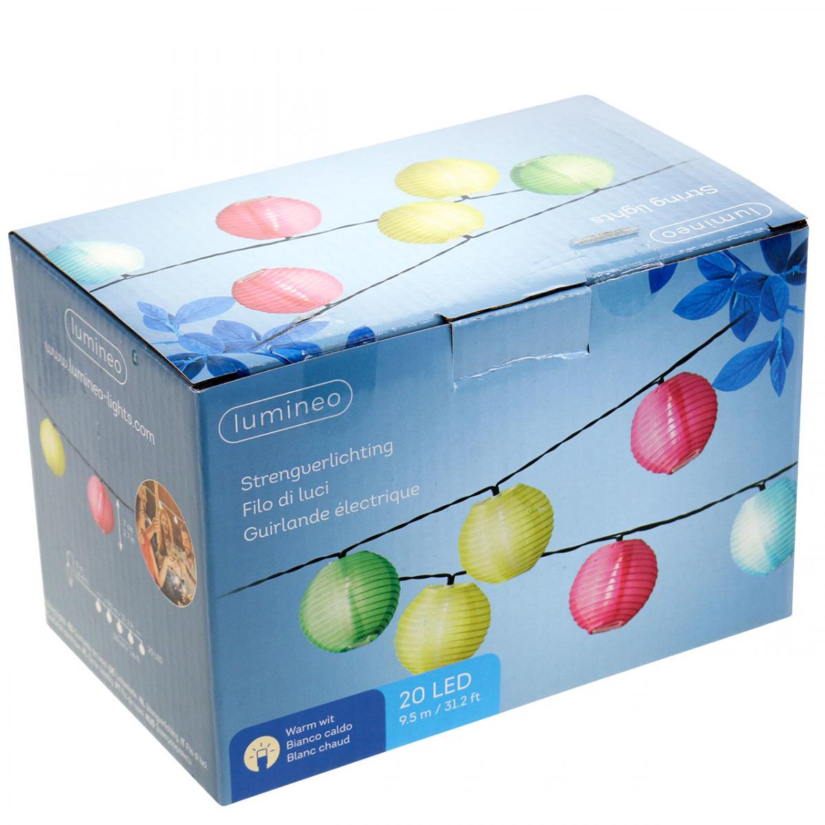 Floristik24.pl Łańcuch świetlny LED Girlanda świetlna 20 lampionów 9,5m ...